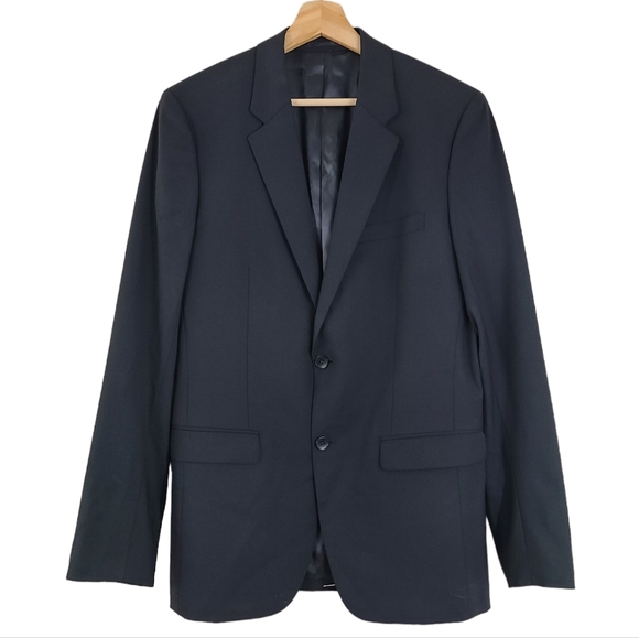 Theory | Suits & Blazers | Theory Mens Solid Black Wool Blend Blazer ...
